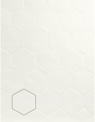 Carrelage hexagonal HEXA OFF WHITE MATT - 10x11cm