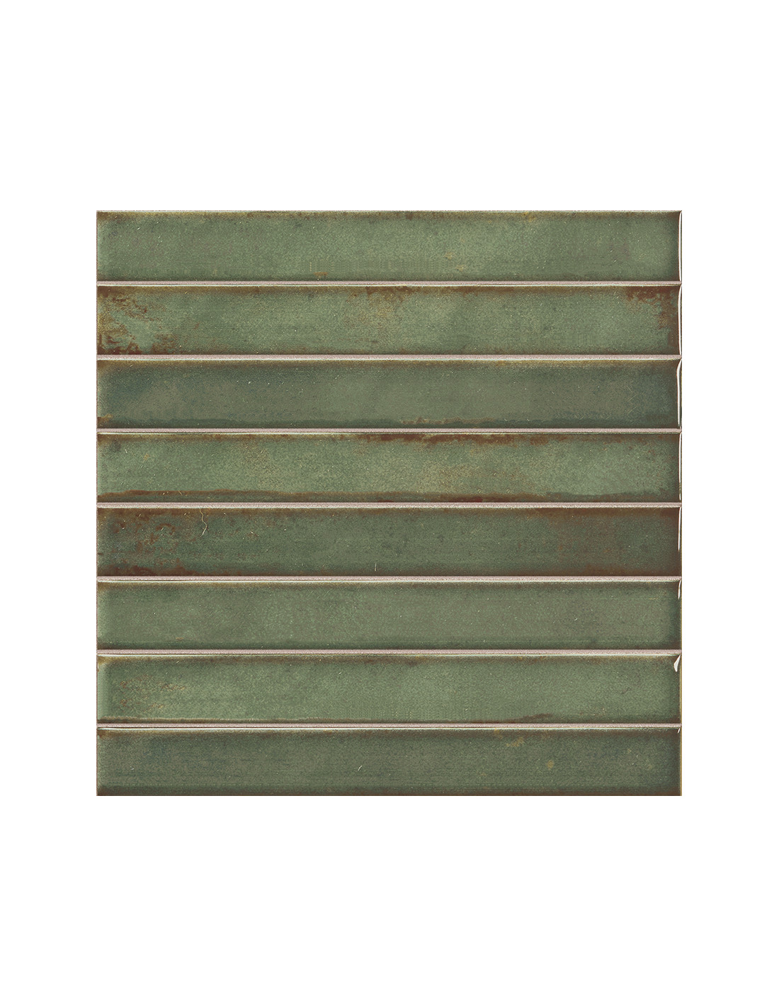 Carreau faience déco RAKU BRICK EMERALD - 35x35cm